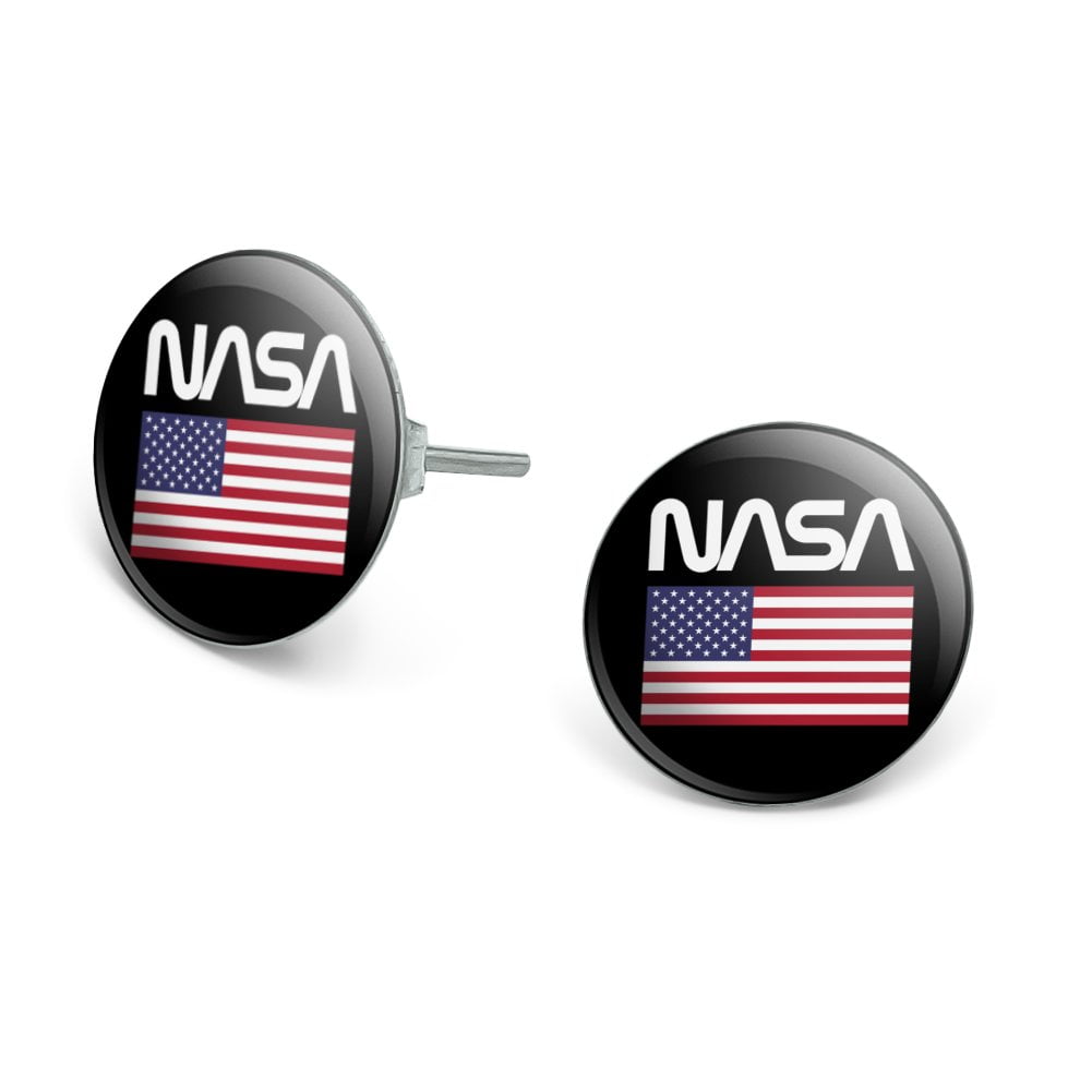 NASA Official Worm Logo United States USA Flag Novelty Silver Plated ...
