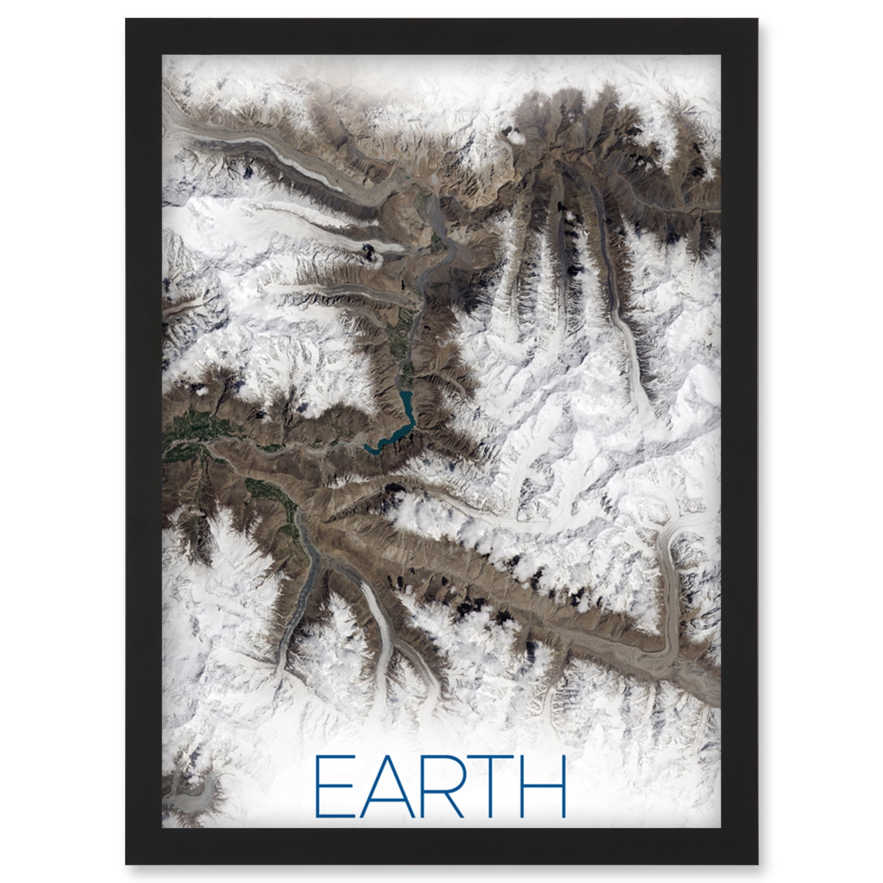 NASA Our Solar System Earth Image Glaciers Valley Artwork Framed Wall ...