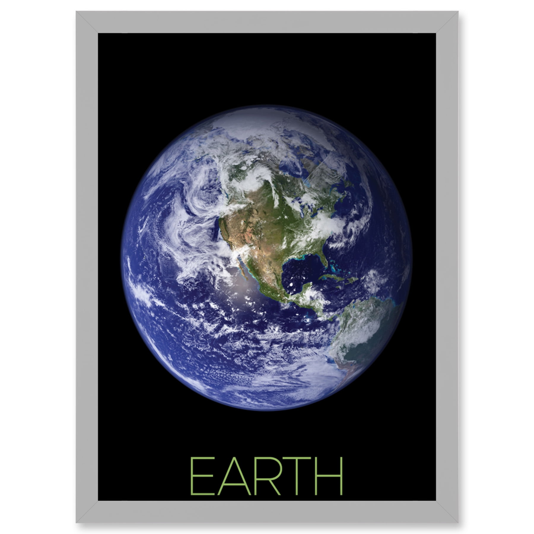 NASA Our Solar System Earth Planet Blue Marble Space Artwork Framed ...