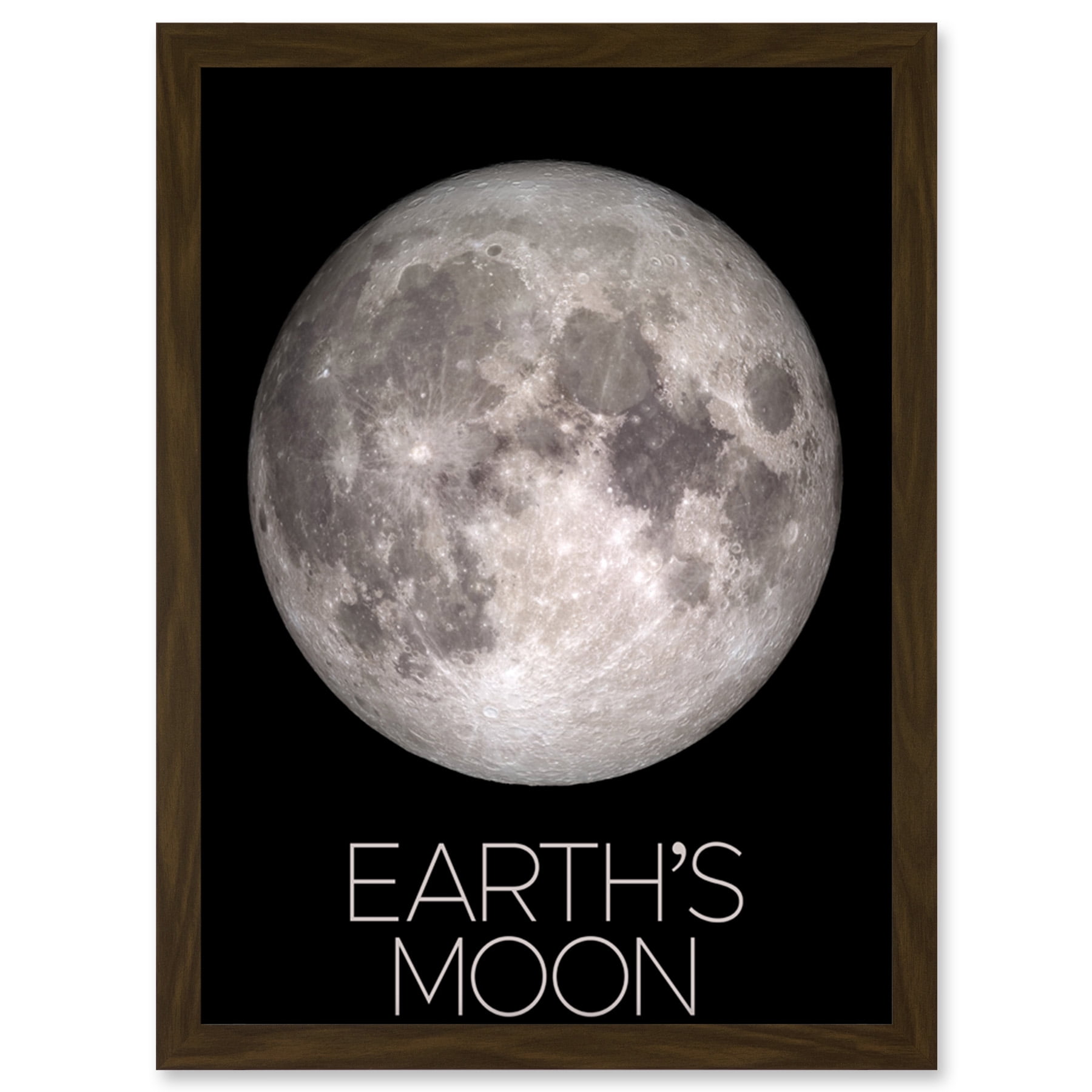 NASA Our Solar System Earth's Moon Lunar Orbiter Image Artwork Framed ...