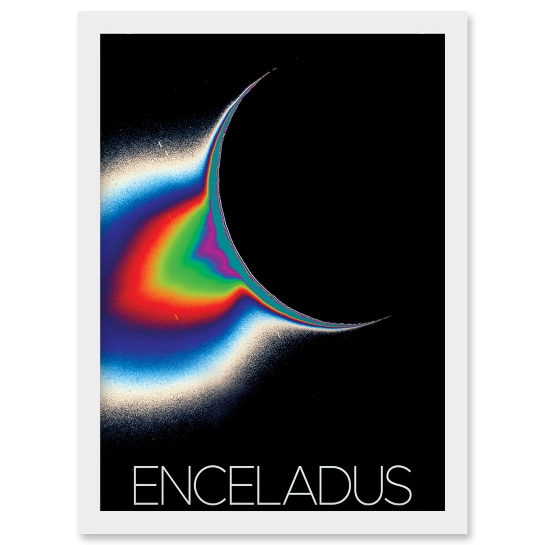 NASA Our Solar System Enceladus Saturn's Moon Colorized Artwork Framed ...
