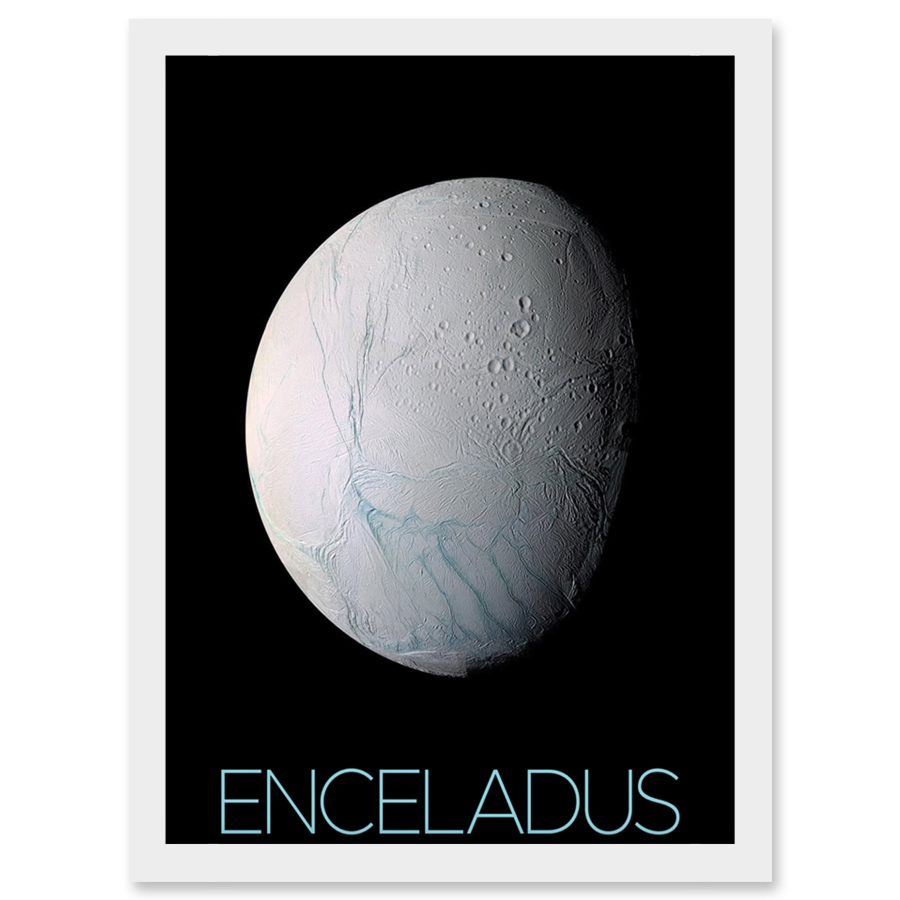 NASA Our Solar System Enceladus Saturn's Moon Ice Oceans Artwork Framed ...
