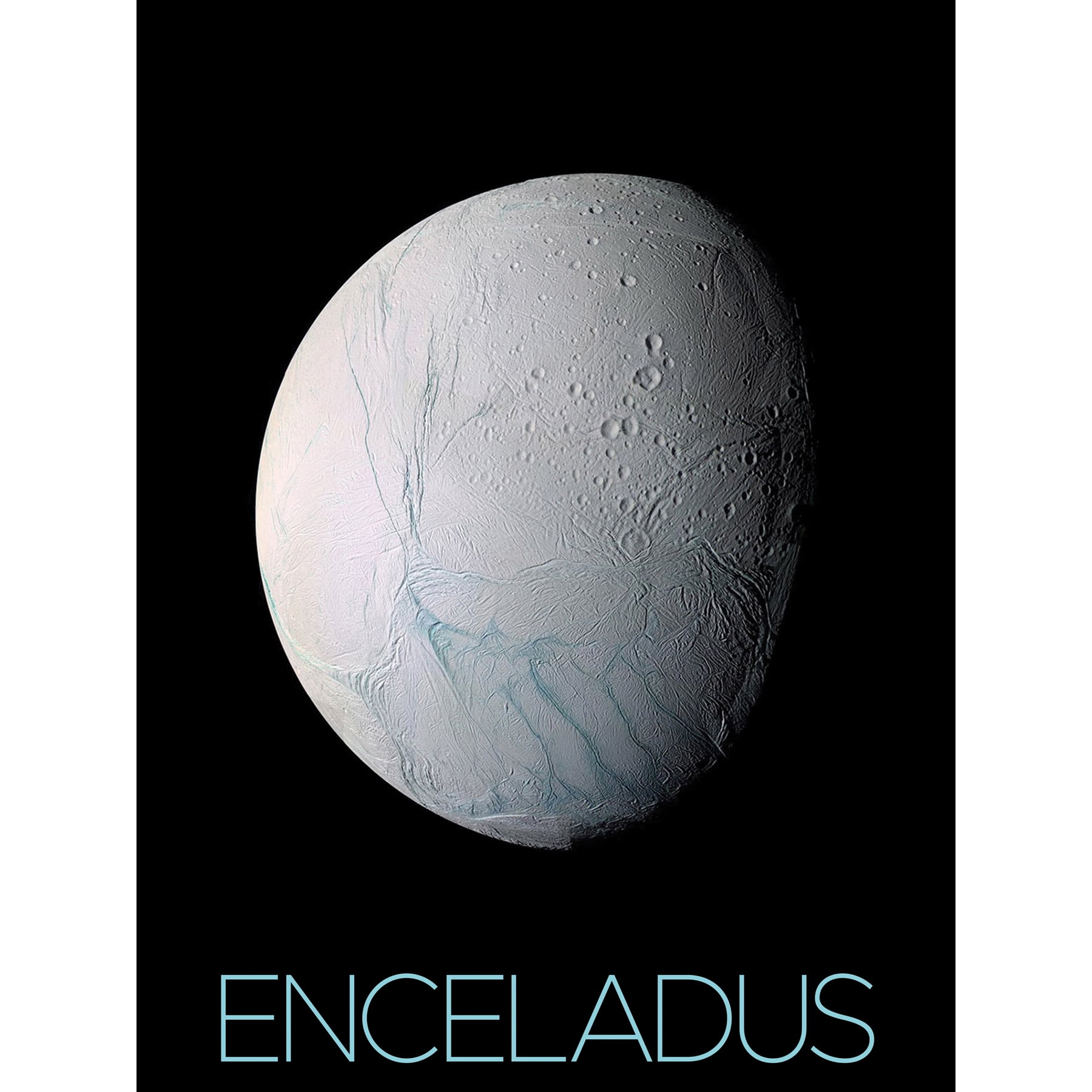 NASA Our Solar System Enceladus Saturn's Moon Ice Oceans Extra Large XL ...