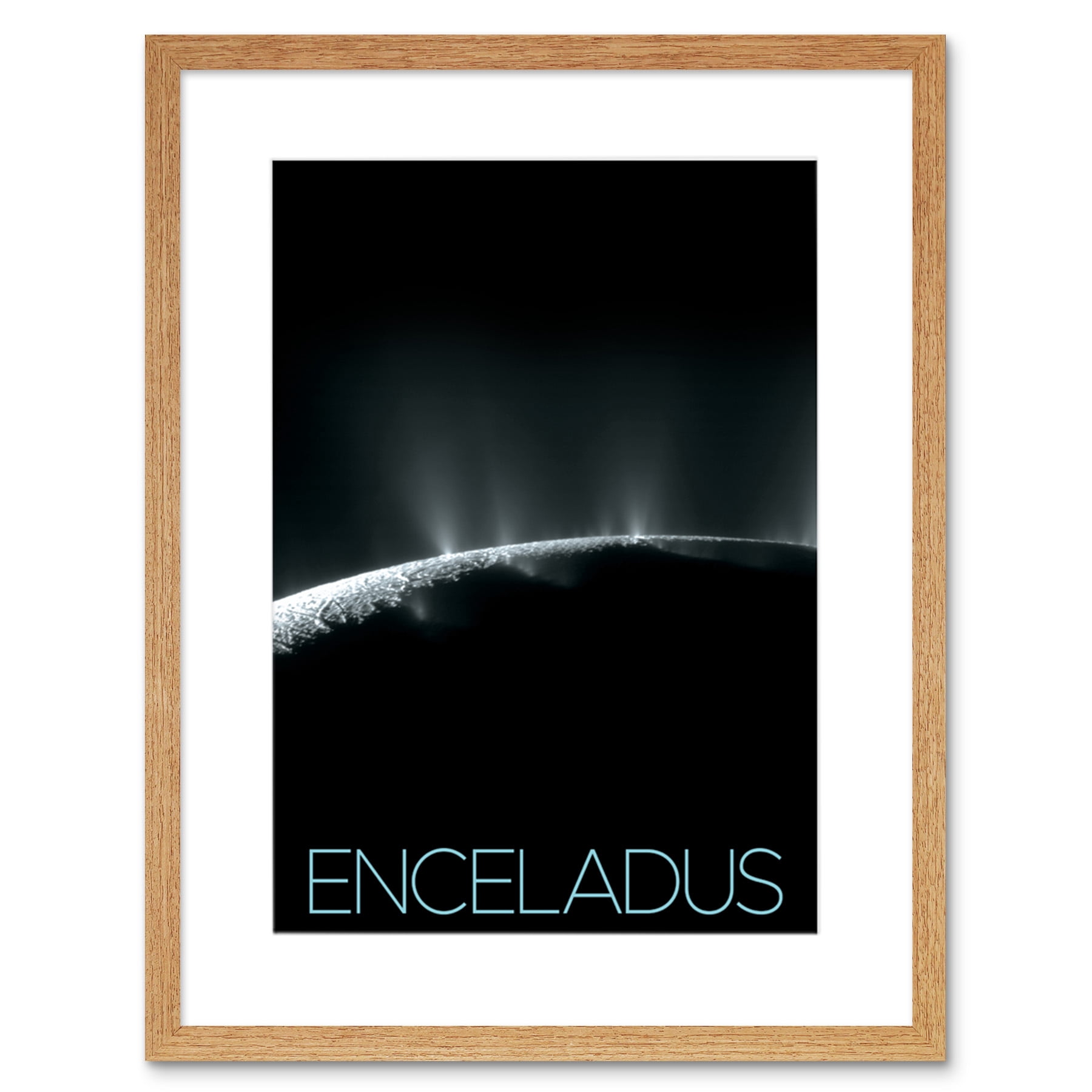 NASA Our Solar System Enceladus Saturn's Moon Plumes Artwork Framed ...