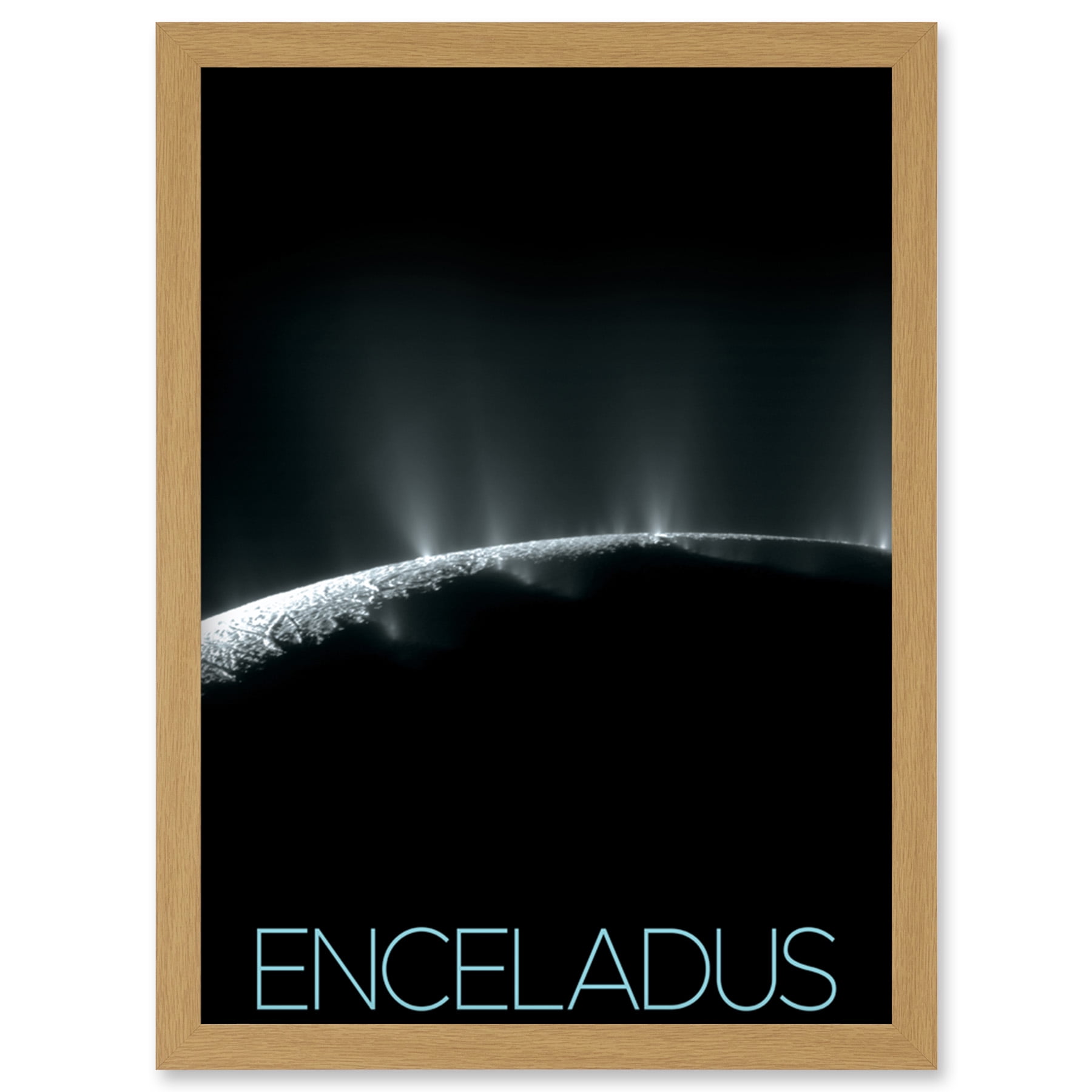 NASA Our Solar System Enceladus Saturn's Moon Plumes Artwork Framed ...
