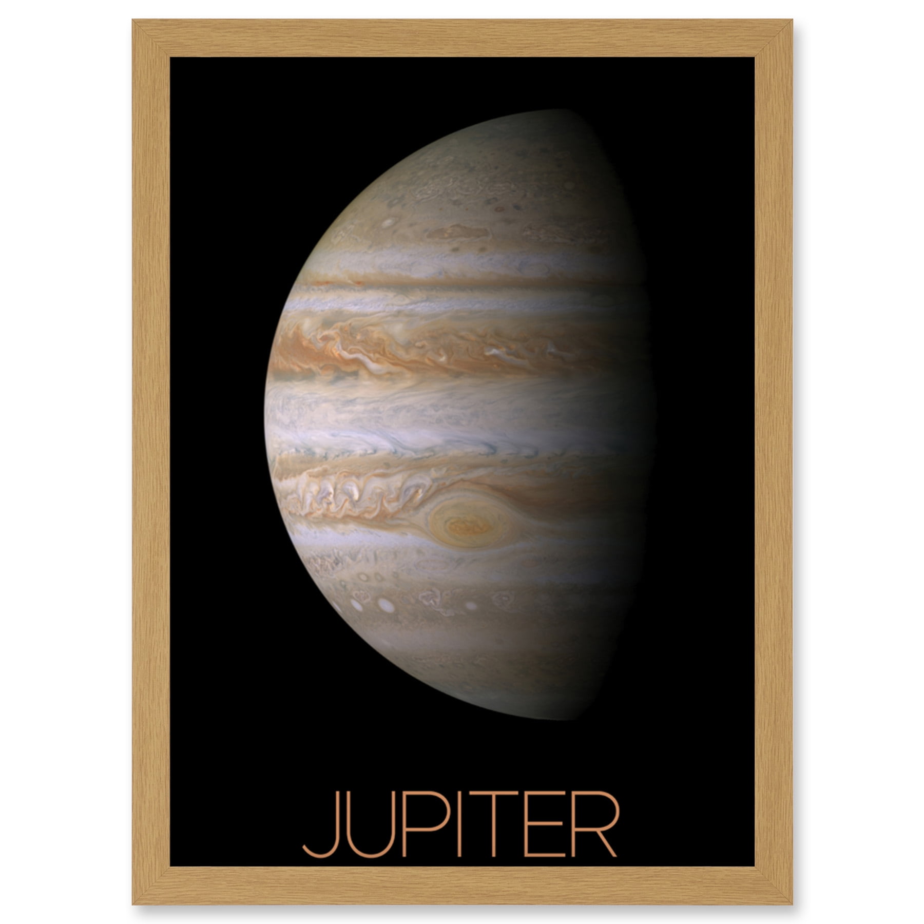NASA Our Solar System Jupiter Planet Image Red Spot Artwork Framed Wall ...