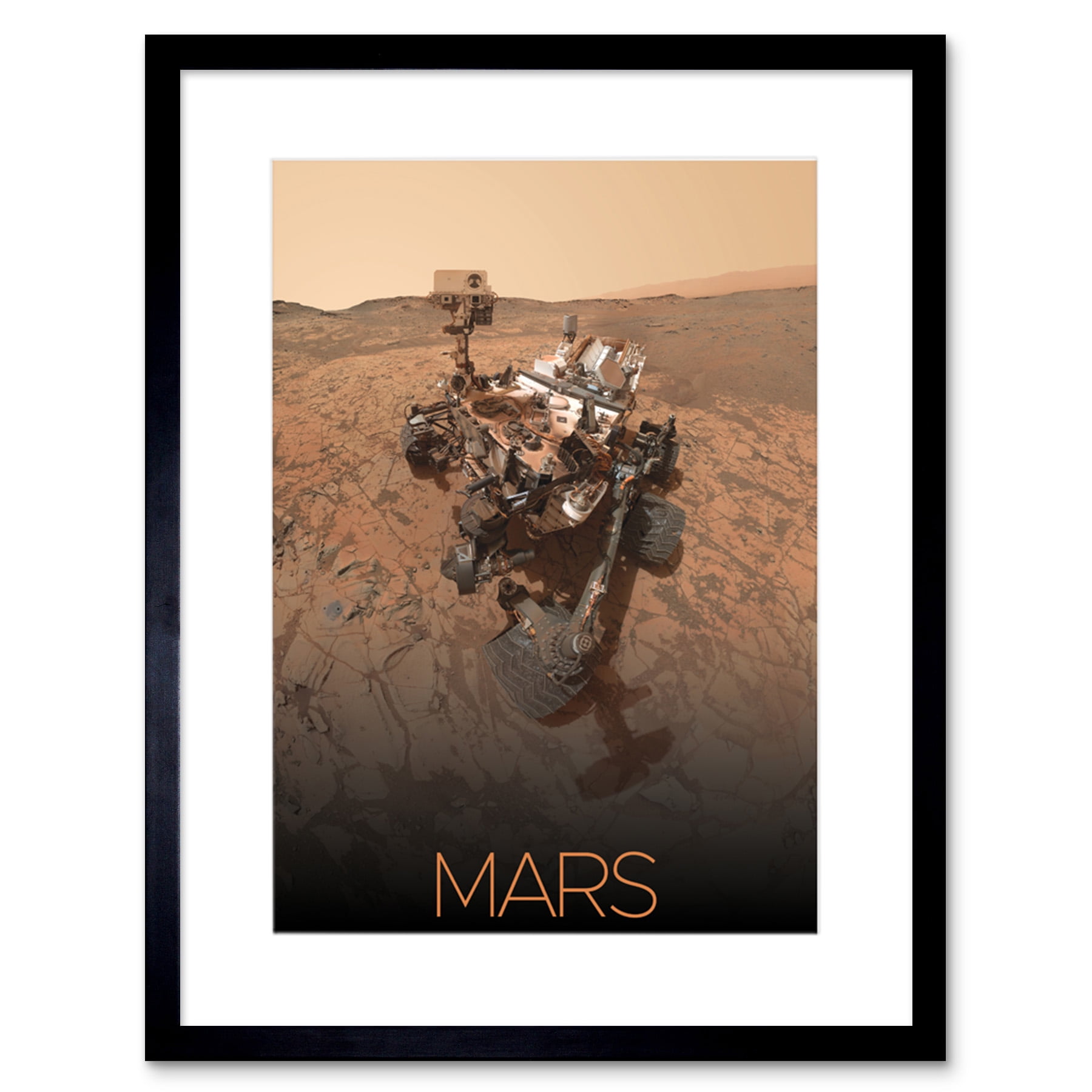 NASA Our Solar System Mars Curiosity Rover Self Portrait Artwork Framed Wall Art Print 9X7 Inch ...