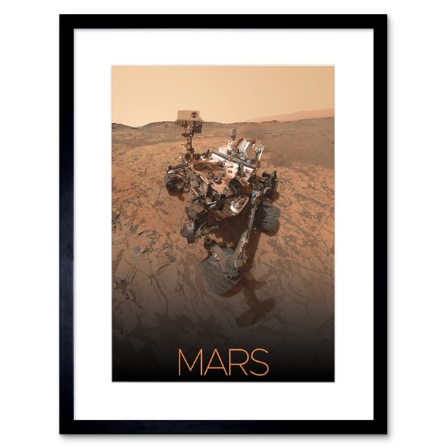 NASA Our Solar System Mars Curiosity Rover Self Portrait Artwork Framed ...