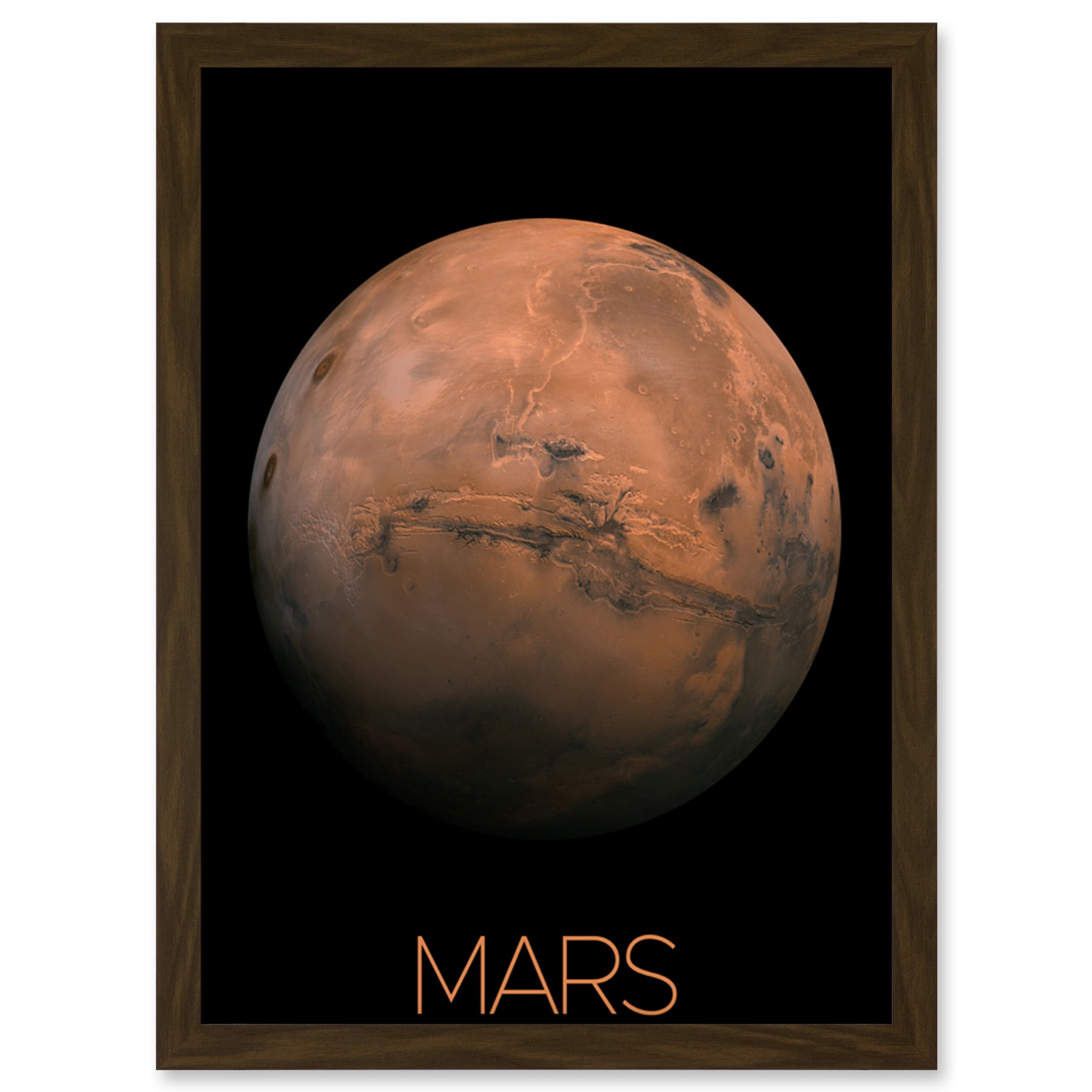 NASA Our Solar System Mars Planet Hemisphere Image Artwork Framed Wall ...