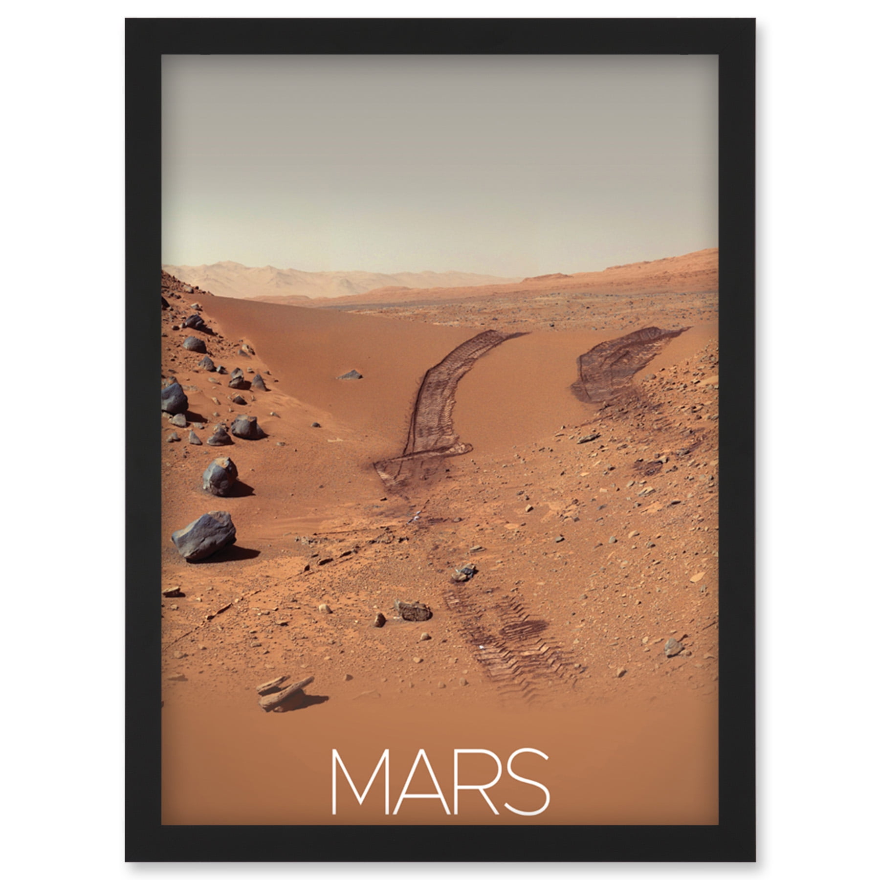 NASA Our Solar System Mars Rover Planet Surface Image Artwork Framed ...