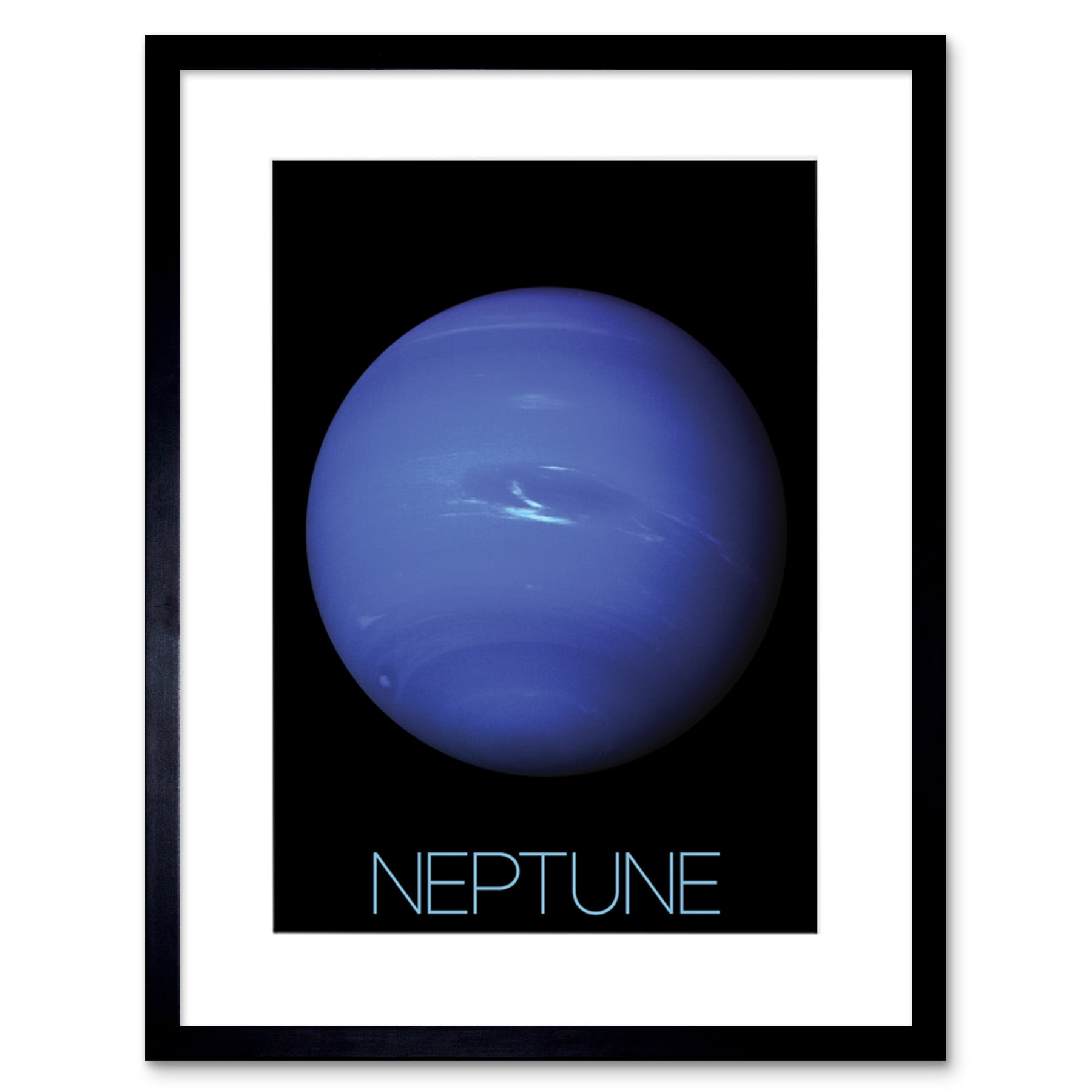 NASA Our Solar System Neptune Blue Planet Voyager 2 Image Artwork ...