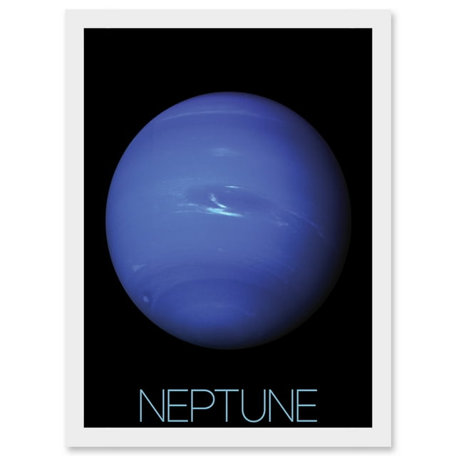 NASA Our Solar System Neptune Blue Planet Voyager 2 Image Artwork ...