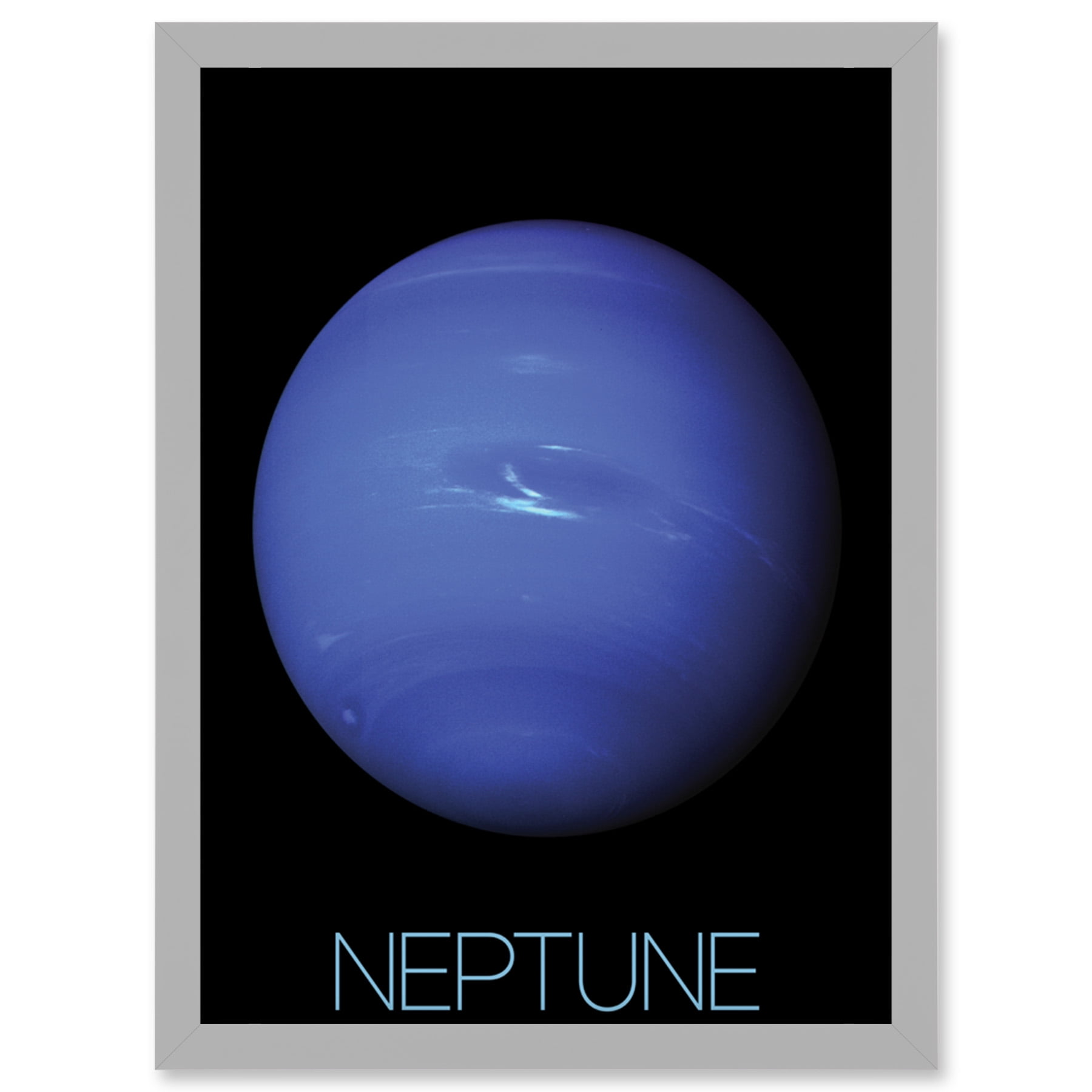 NASA Our Solar System Neptune Blue Planet Voyager 2 Image Artwork ...
