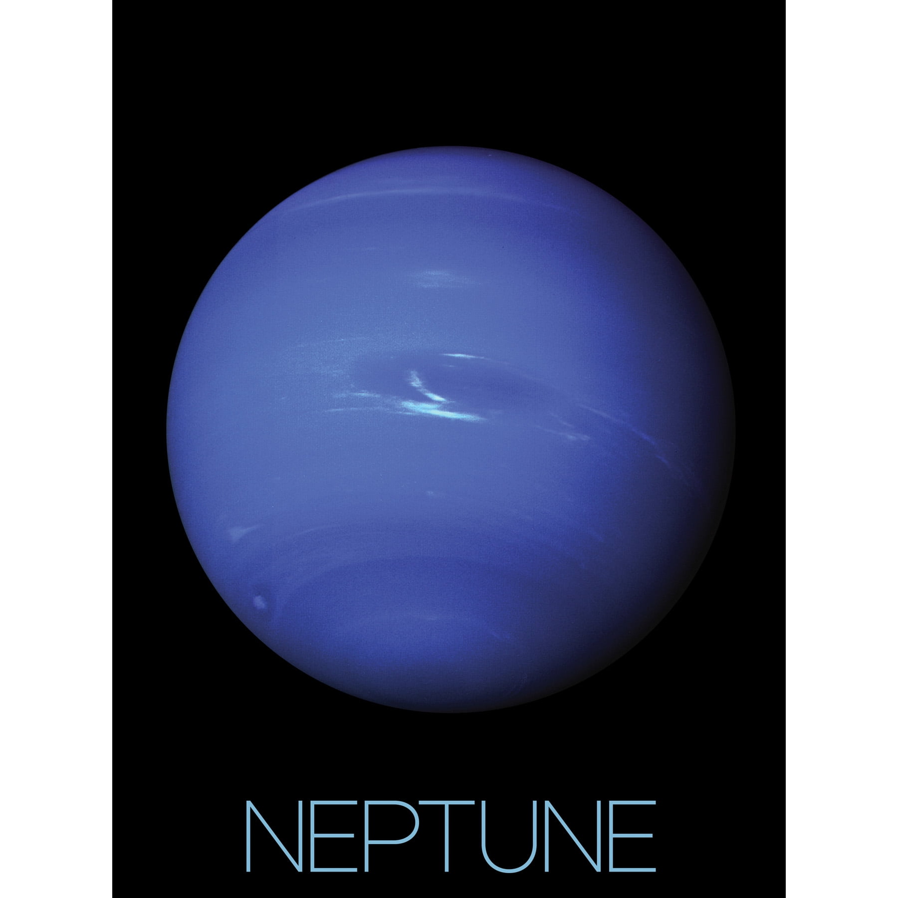 NASA Our Solar System Neptune Blue Planet Voyager 2 Image Extra Large ...