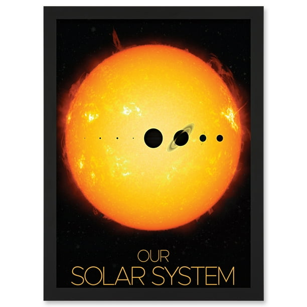 NASA Our Solar System Planets and Sun Size Comparison Dark Artwork ...