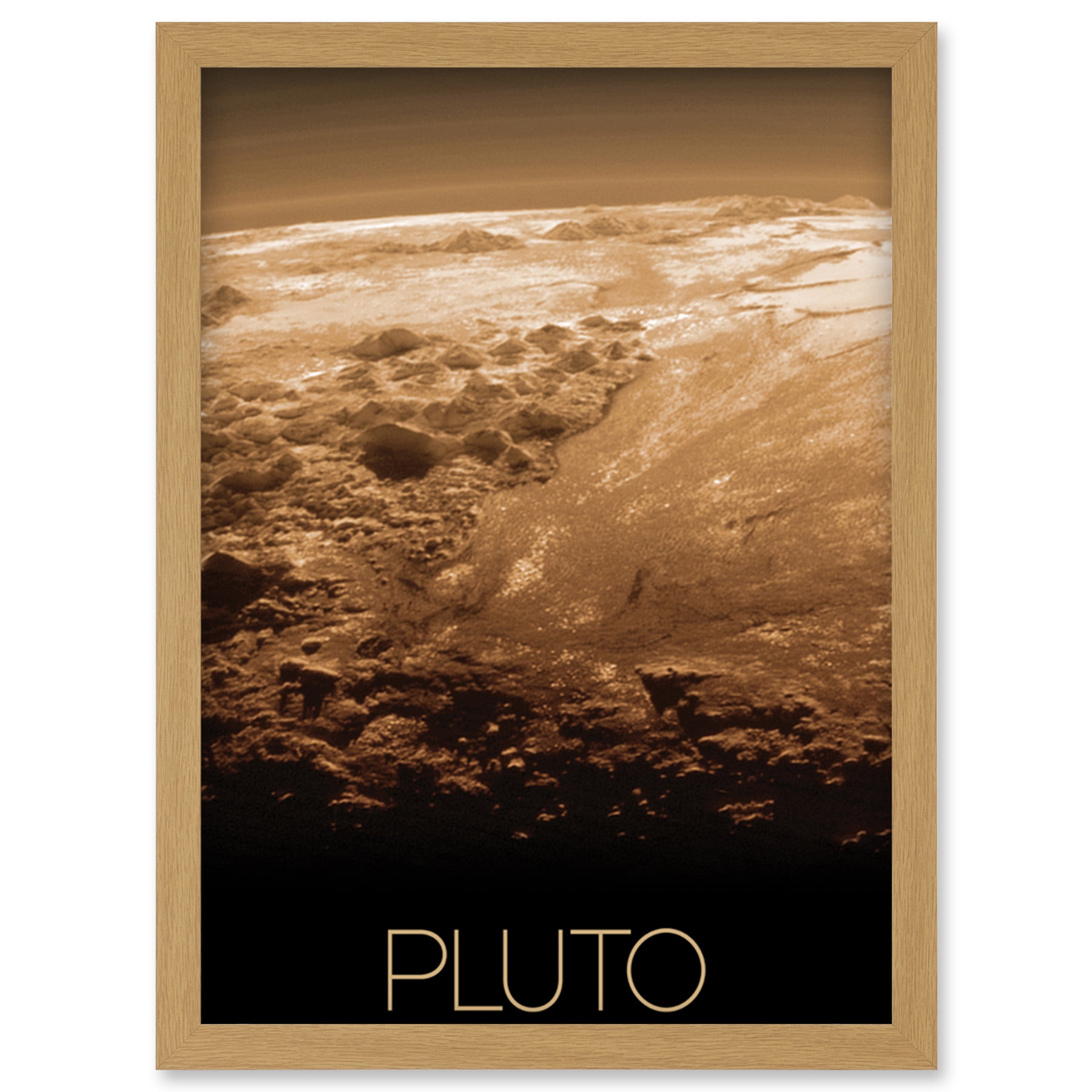 NASA Our Solar System Pluto New Horizons Surface Image Artwork Framed ...