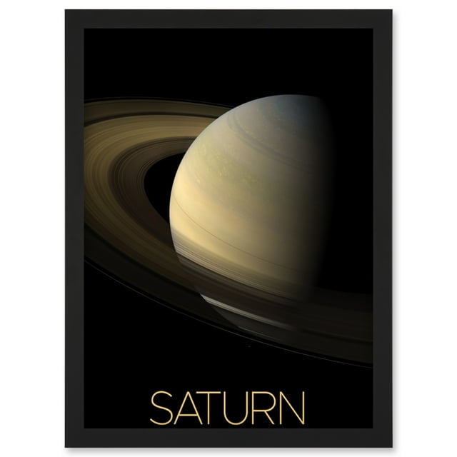 NASA Our Solar System Saturn Planet Equinox Cassini Artwork Framed Wall ...