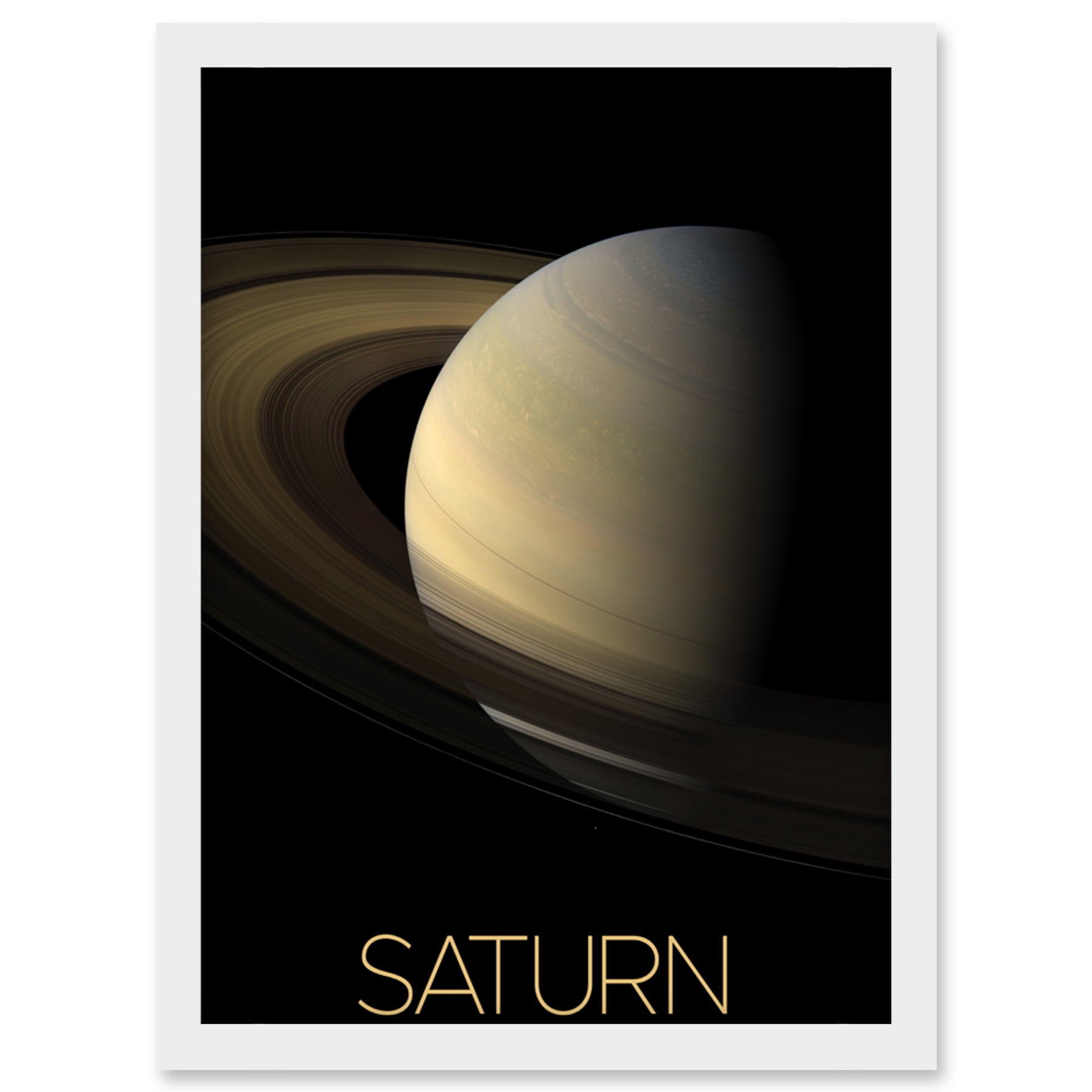 NASA Our Solar System Saturn Planet Equinox Cassini Artwork Framed Wall ...