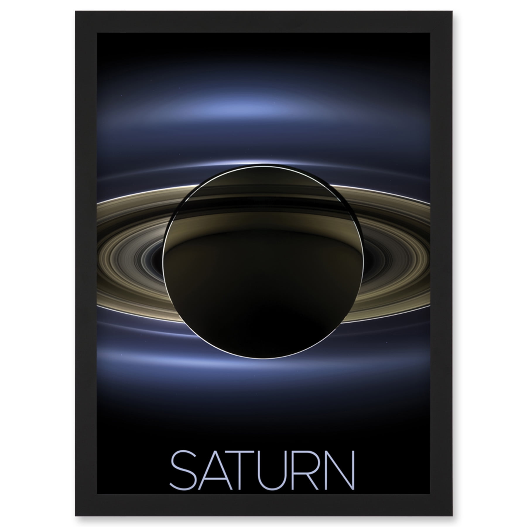 NASA Our Solar System Saturn Planet Shadow Cassini Artwork Framed Wall ...