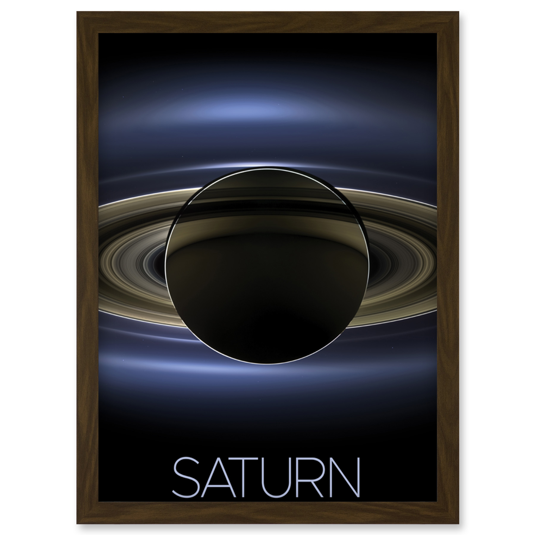 NASA Our Solar System Saturn Planet Shadow Cassini Artwork Framed Wall ...