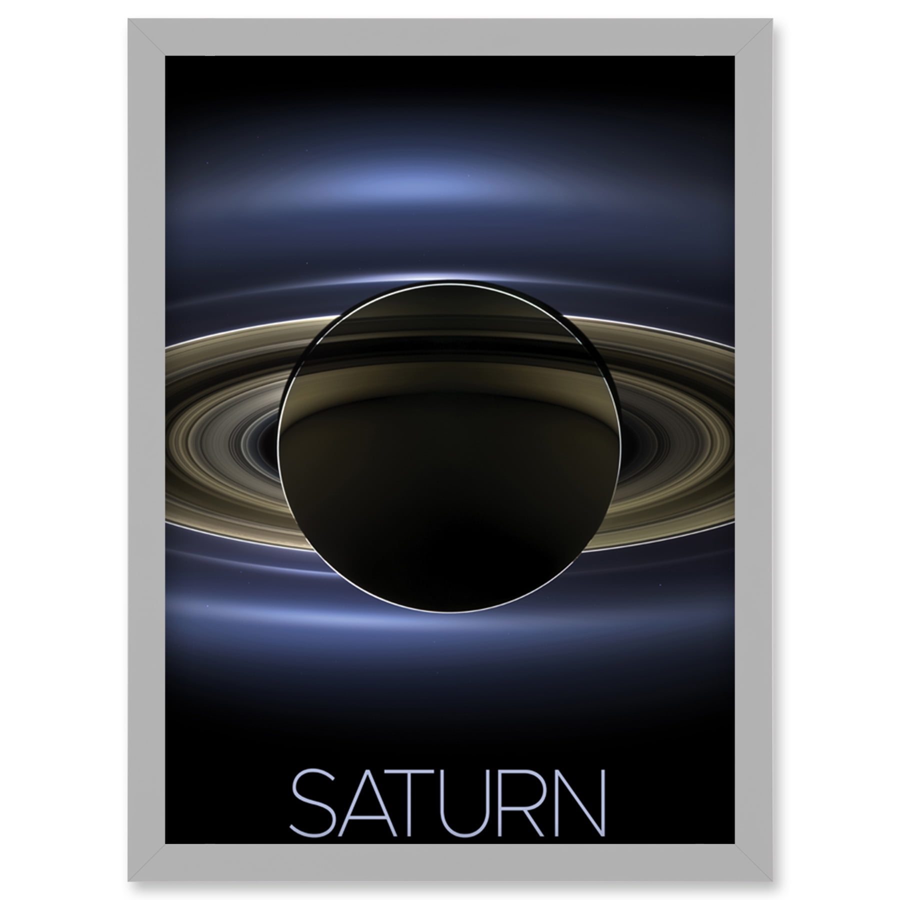 NASA Our Solar System Saturn Planet Shadow Cassini Artwork Framed Wall ...