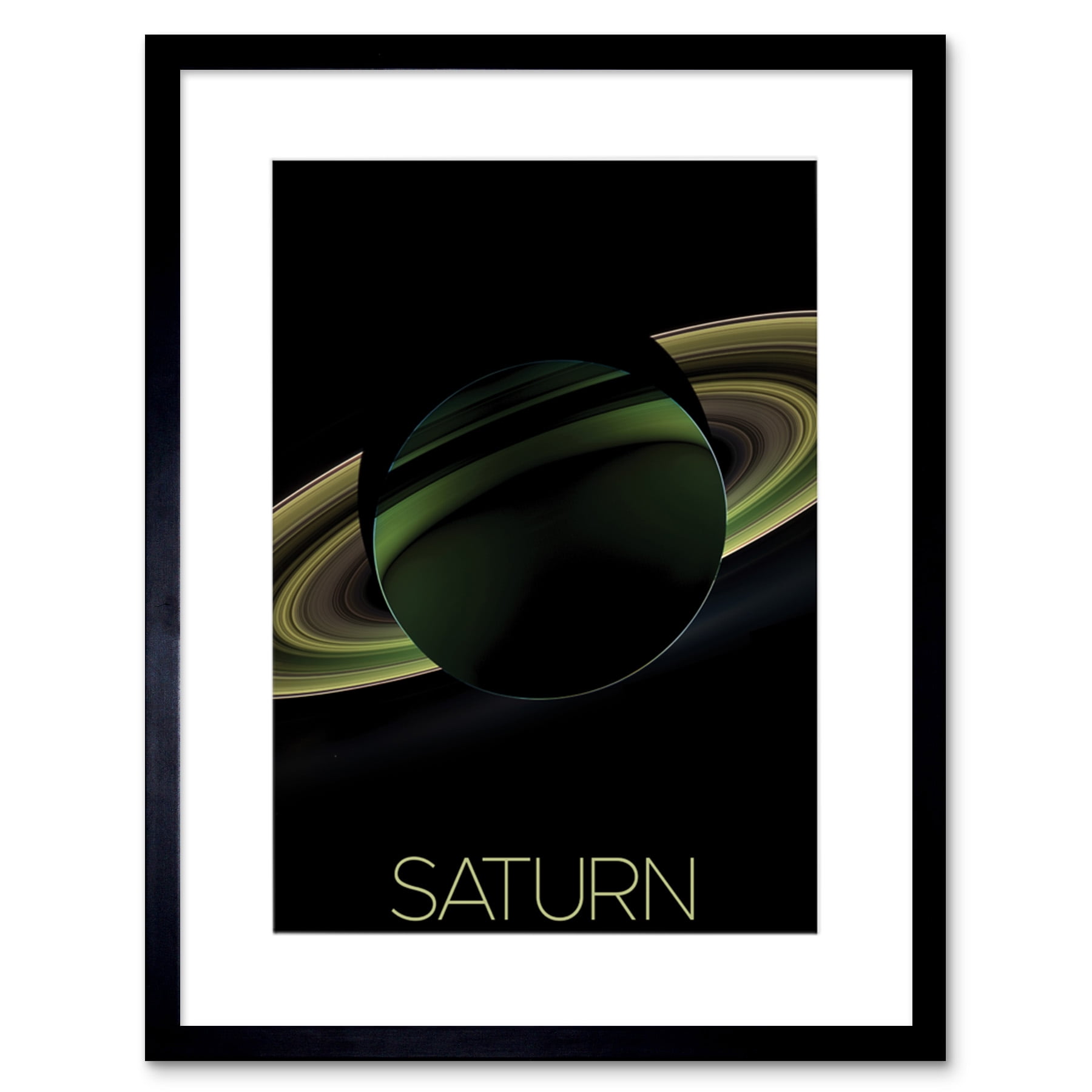 NASA Our Solar System Saturn Planet Shadow View Cassini Artwork Framed ...