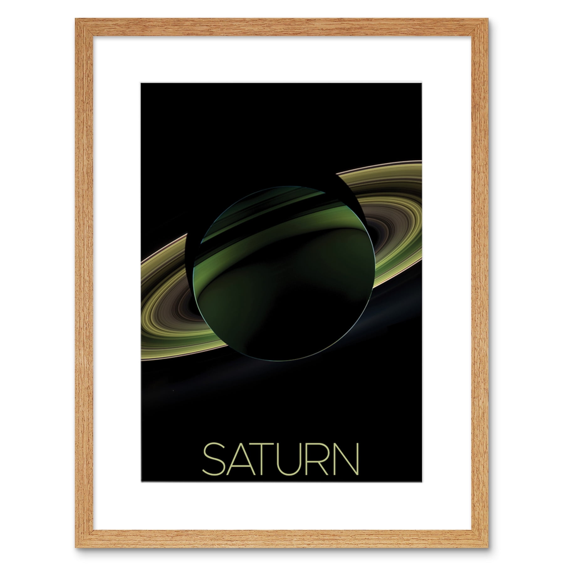 NASA Our Solar System Saturn Planet Shadow View Cassini Artwork Framed ...