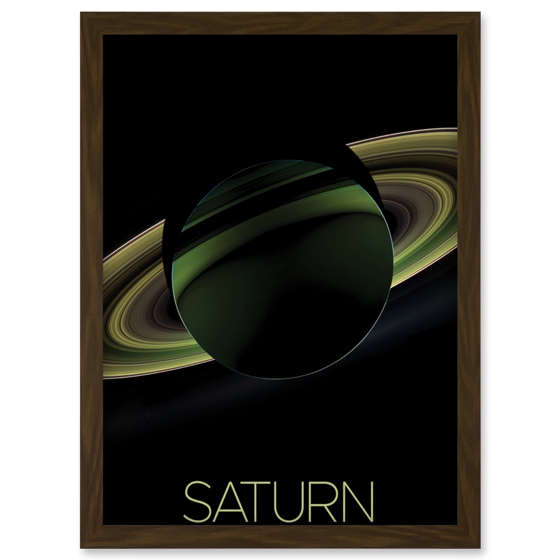 NASA Our Solar System Saturn Planet Shadow View Cassini Artwork Framed ...