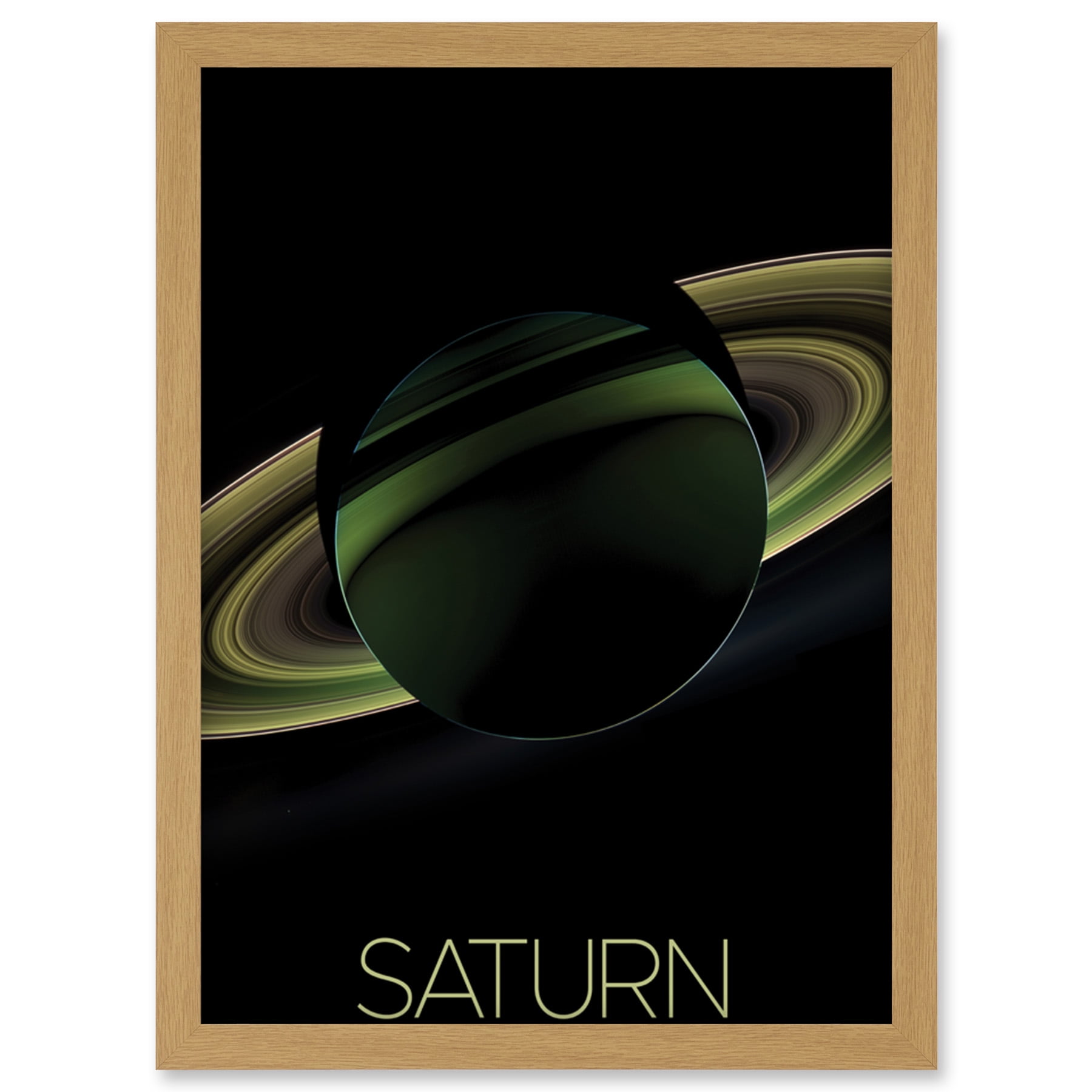NASA Our Solar System Saturn Planet Shadow View Cassini Artwork Framed ...