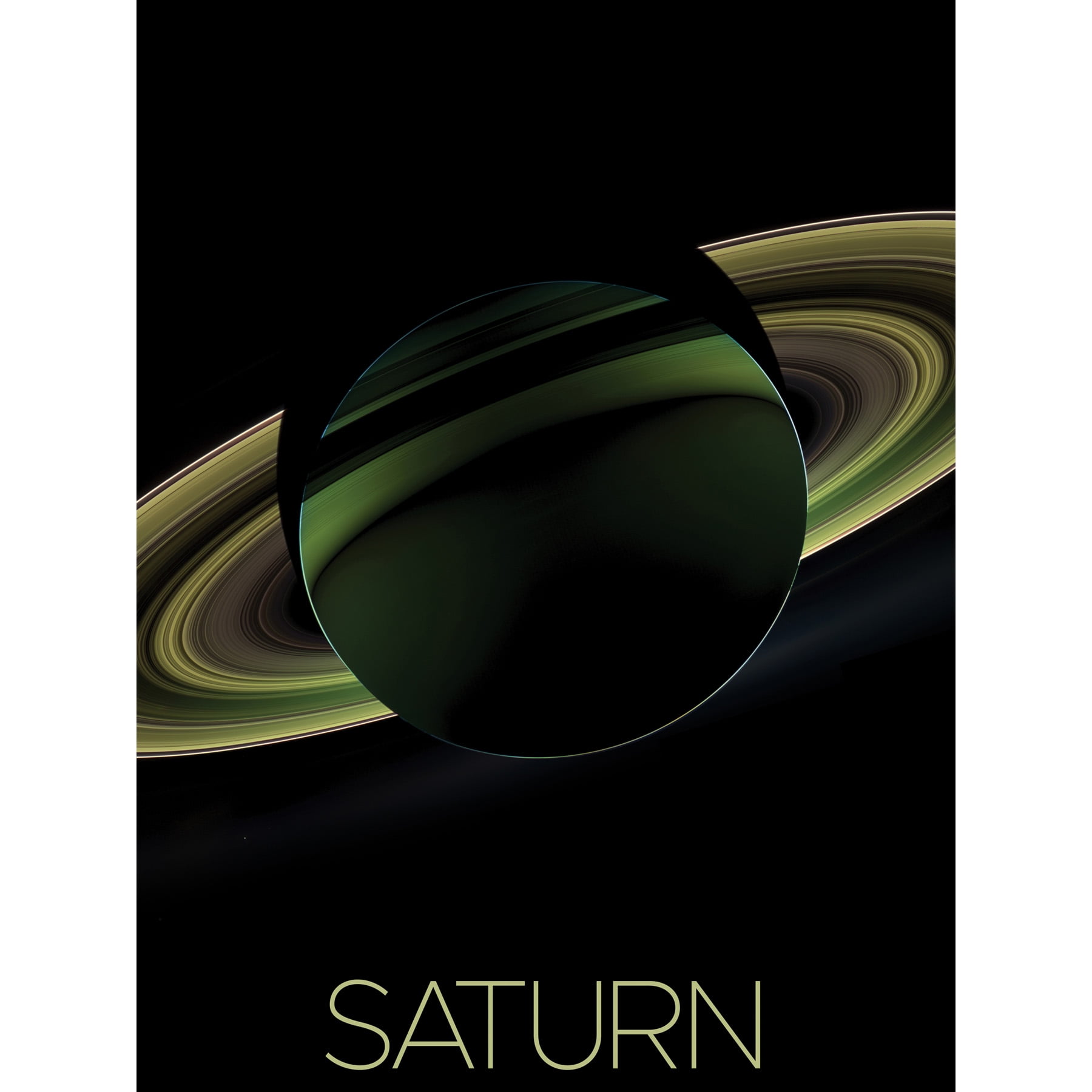 NASA Our Solar System Saturn Planet Shadow View Cassini Extra Large XL ...