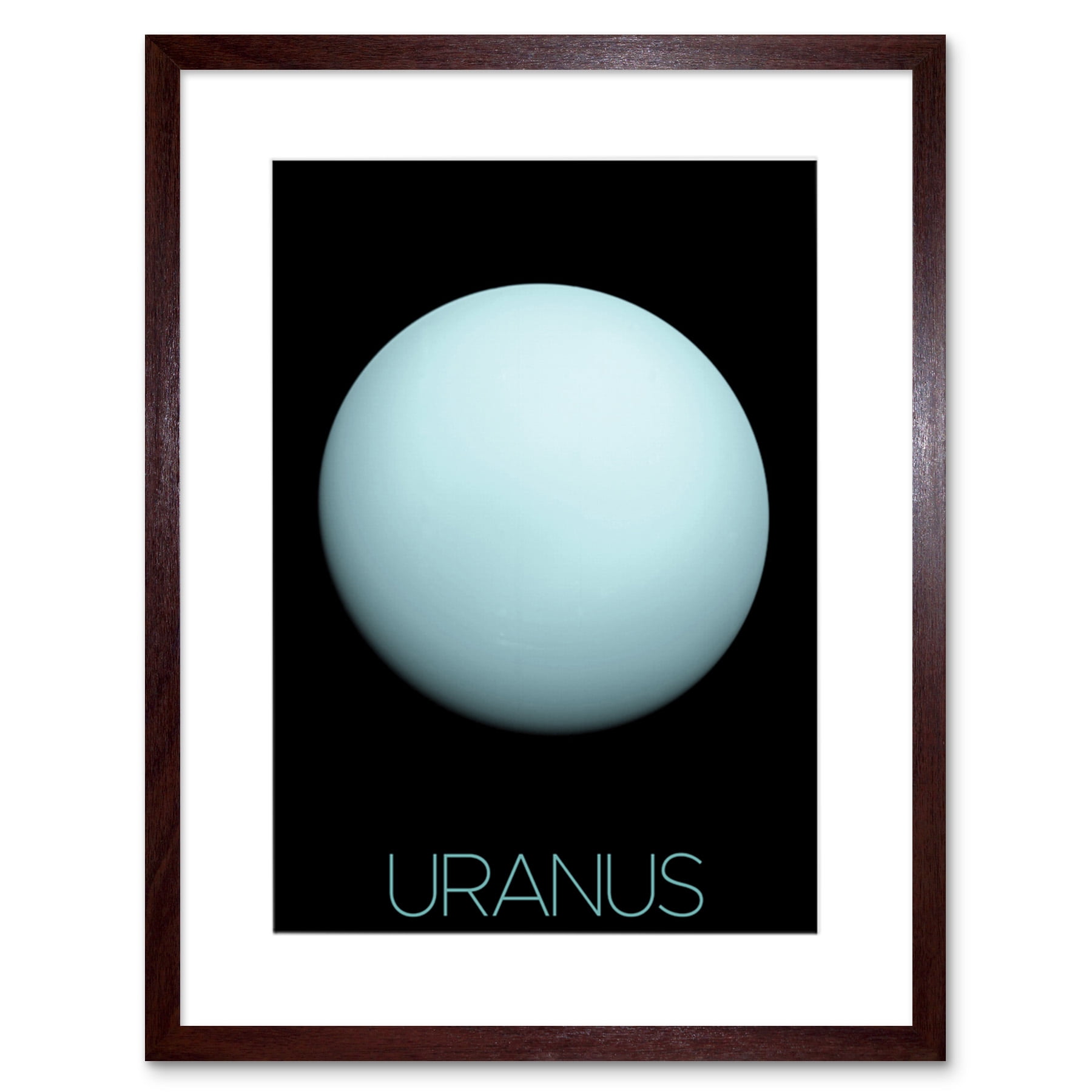 NASA Our Solar System Uranus Planet Voyager 2 Image Artwork Framed Wall ...