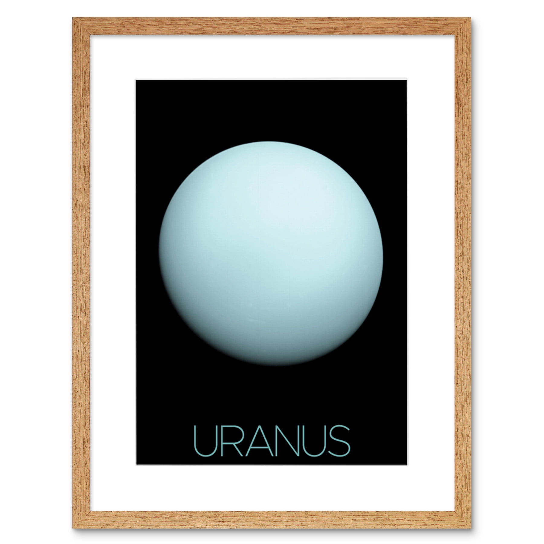 NASA Our Solar System Uranus Planet Voyager 2 Image Artwork Framed Wall ...