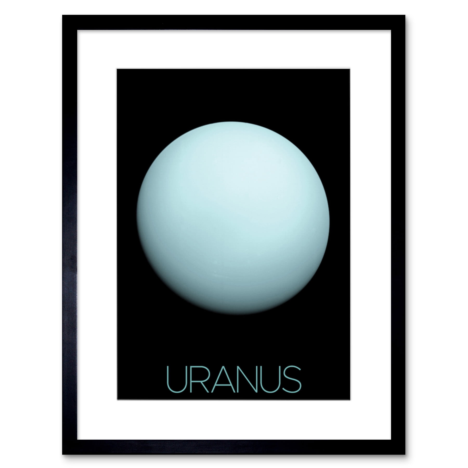 NASA Our Solar System Uranus Planet Voyager 2 Image Artwork Framed Wall ...