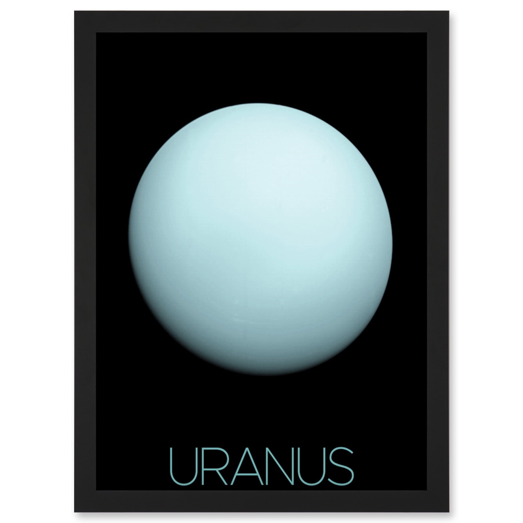 NASA Our Solar System Uranus Planet Voyager 2 Image Artwork Framed Wall ...