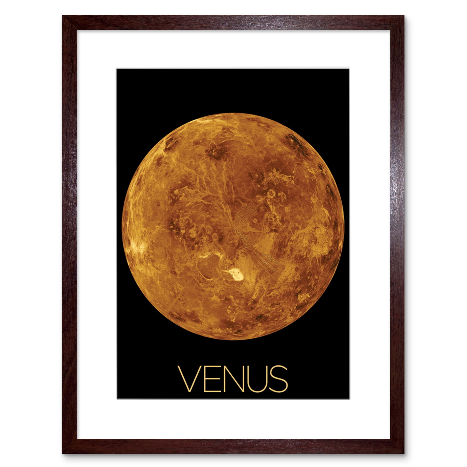 NASA Our Solar System Venus Planet Northern Hemisphere Artwork Framed ...