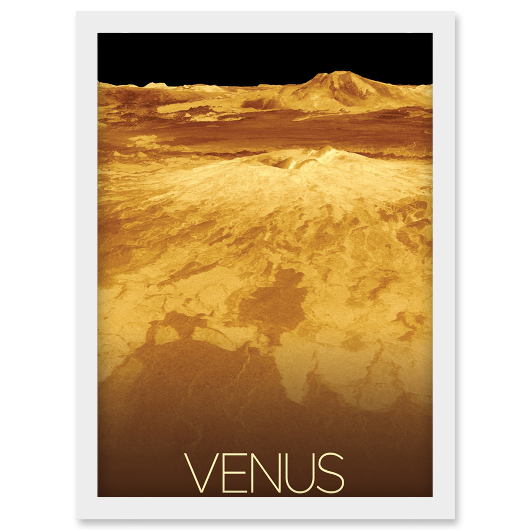 NASA Our Solar System Venus Planet Sapas Mons Artwork Framed Wall Art Print A4 - Walmart.com