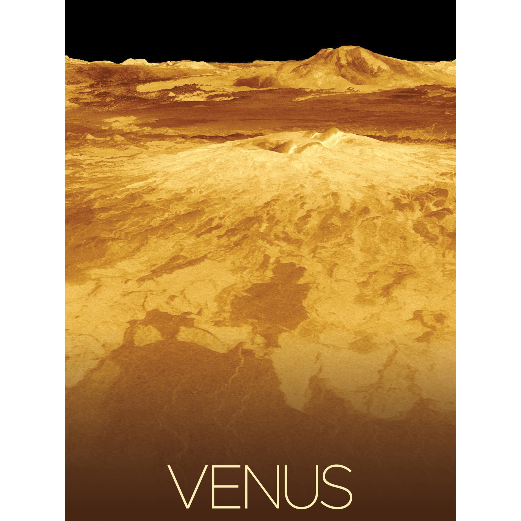 NASA Our Solar System Venus Planet Sapas Mons Extra Large XL Wall Art ...