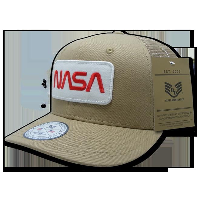 NASA Patch Trucker Caps, Worm, Khaki - Walmart.com