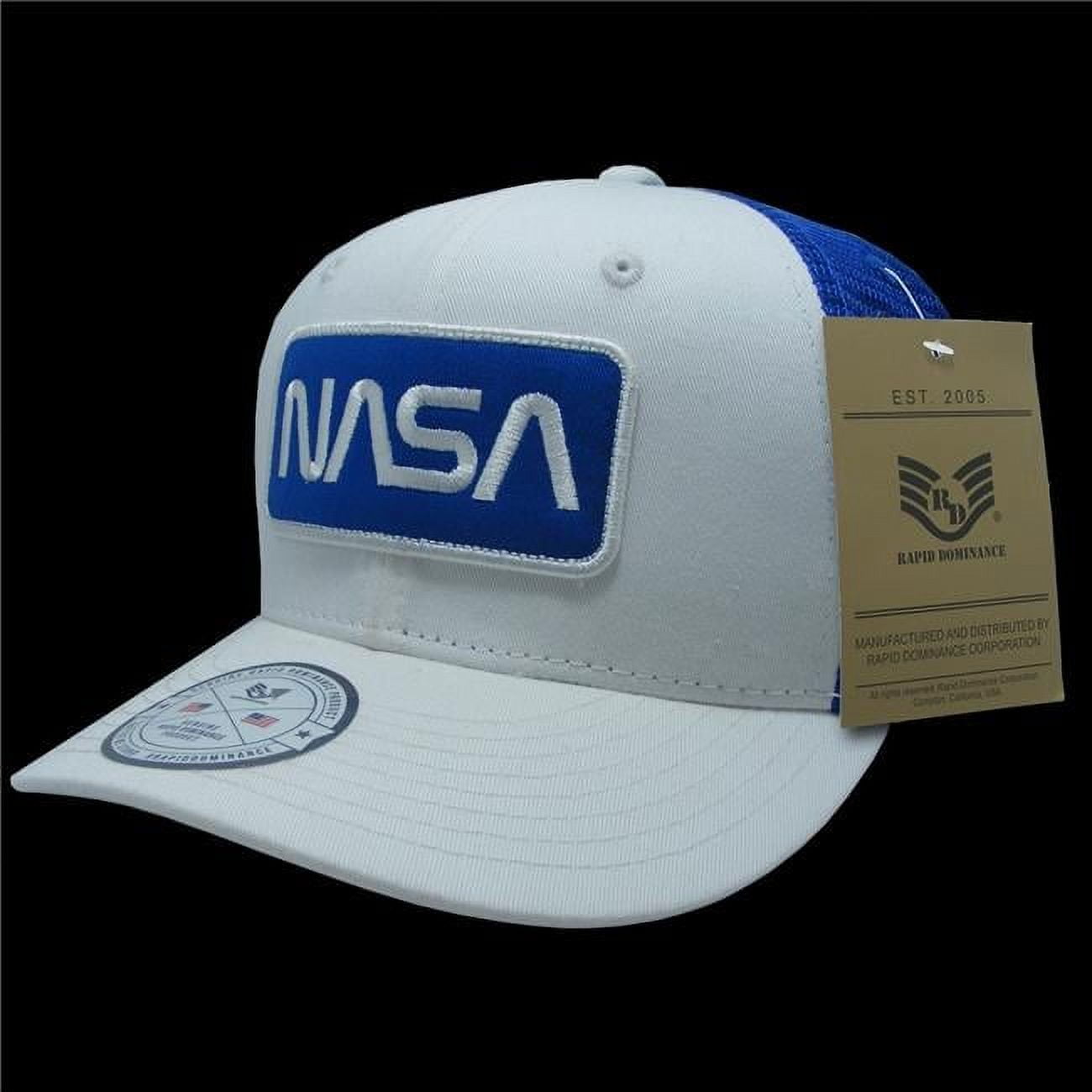 NASA Patch Trucker Caps, Worm, White/RYL - Walmart.com