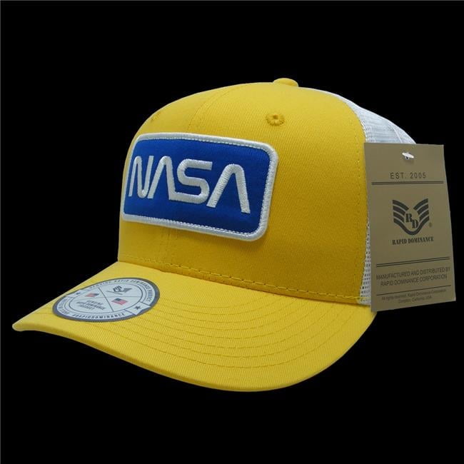 NASA Patch Trucker Caps, Worm, YEL/White - Walmart.com