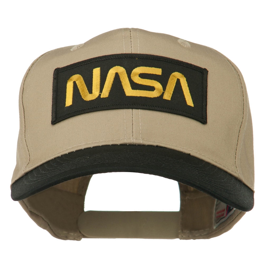 NASA Patched Two Tone Cotton Twill Cap - Black Khaki OSFM - Walmart.com