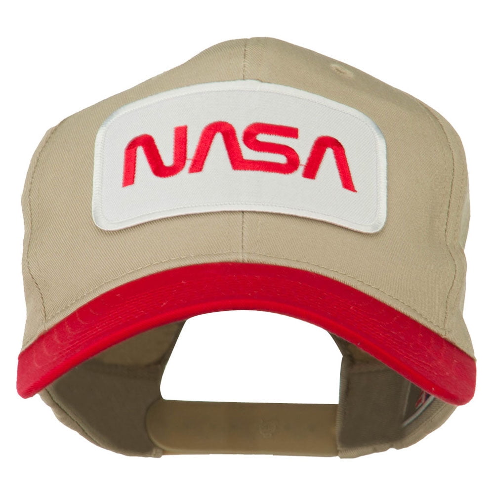 NASA Patched Two Tone Pro Style Cap - Red Khaki OSFM - Walmart.com