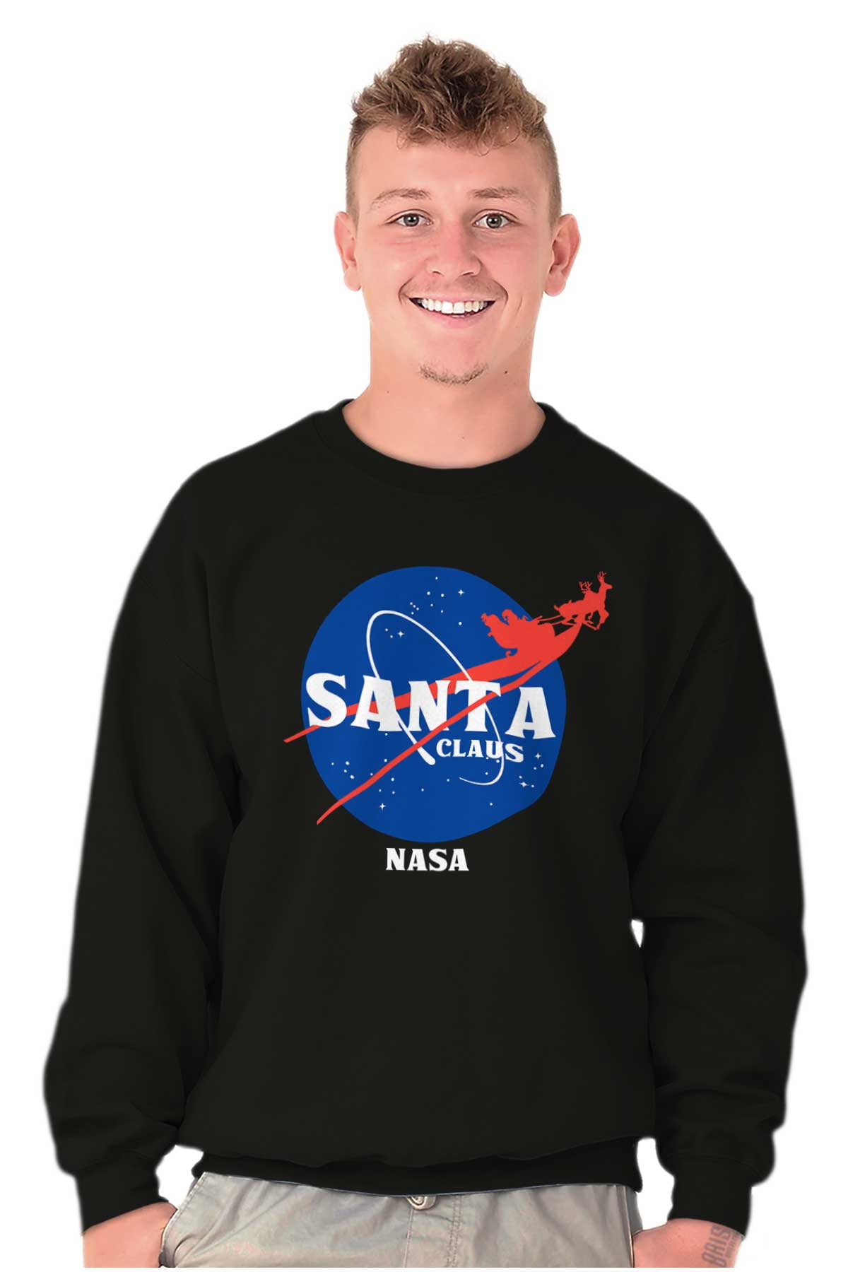 NASA Santa Claus Christmas Sleigh Sweatshirt for Men or Women Brisco ...