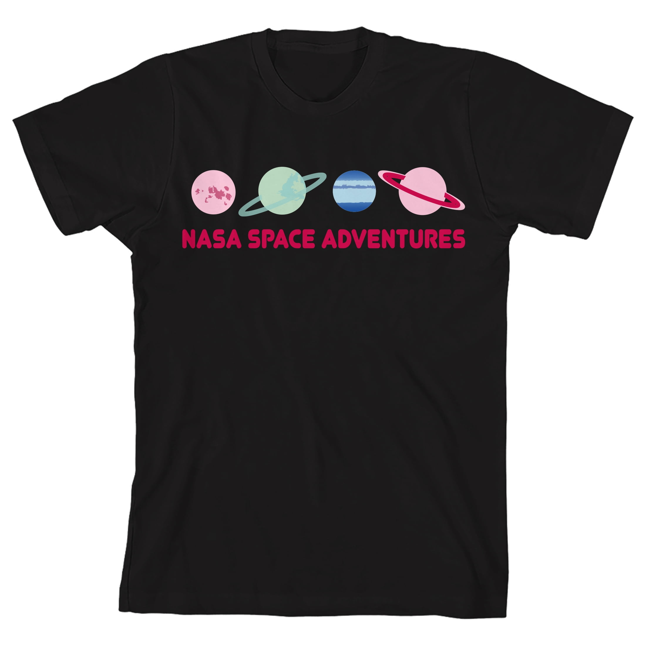 NASA Space Adventures Crew Neck Short Sleeve Girl's Black T-shirt-XS ...