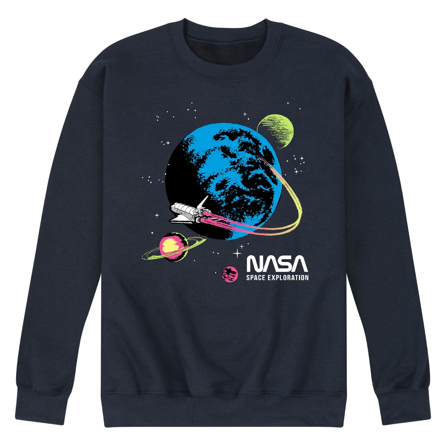 NASA - Space Exploration - Men's Crew Neck Fleece Pullover - Walmart.com