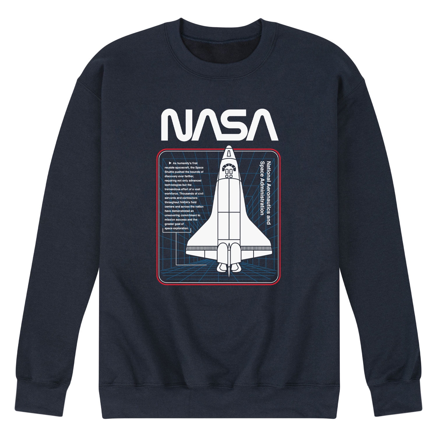 NASA - Space Shuttle Logo - Men's Crew Neck Fleece Pullover - Walmart.com