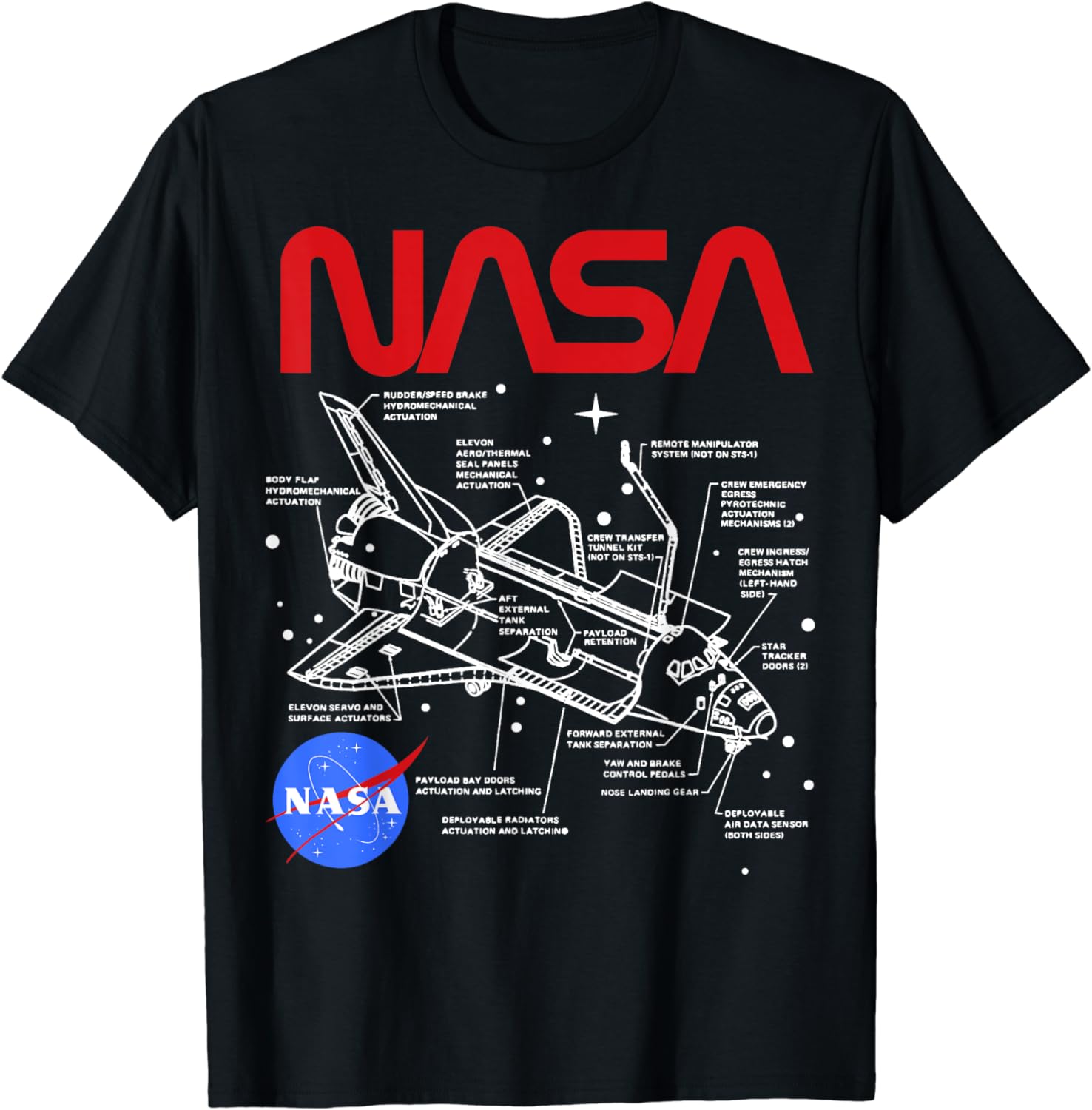 NASA Space Shuttle Schematic Layout T-Shirt - Walmart.com