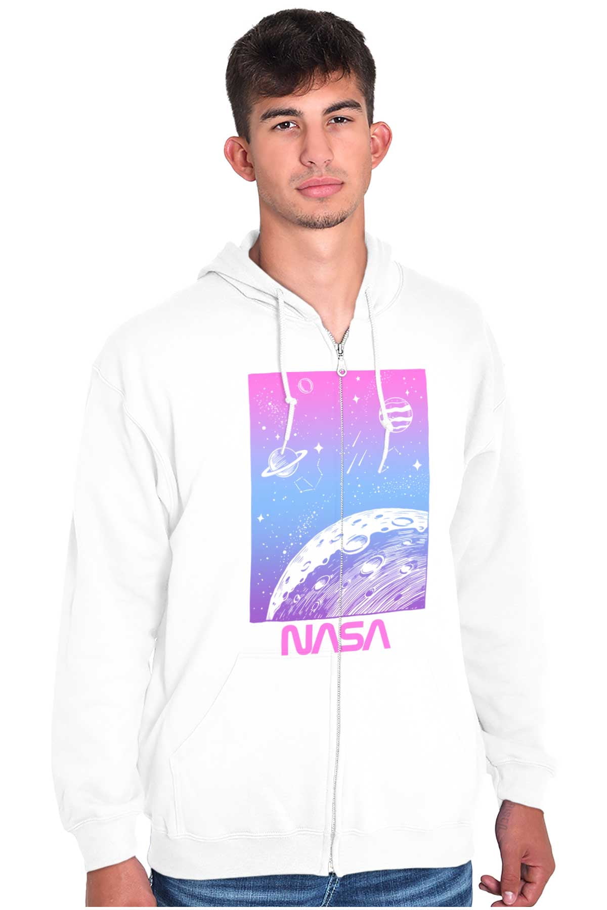 NASA Vaporwave Gradient Space Galaxy Unisex Plus Size Zip Hoodie Brisco ...