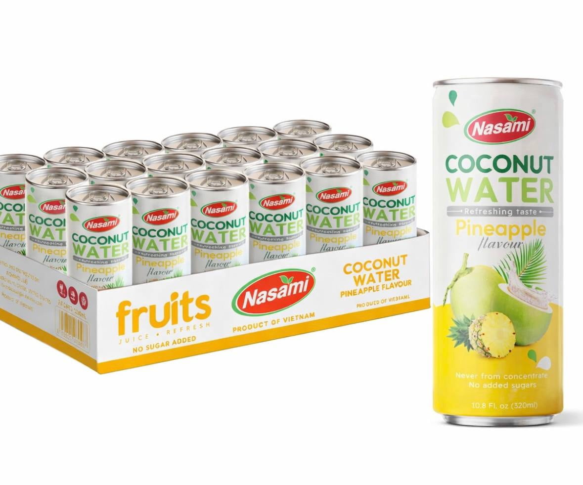 NASAMI Coconut Water with Pineapple Juice, No Sugar Added, Natural ...
