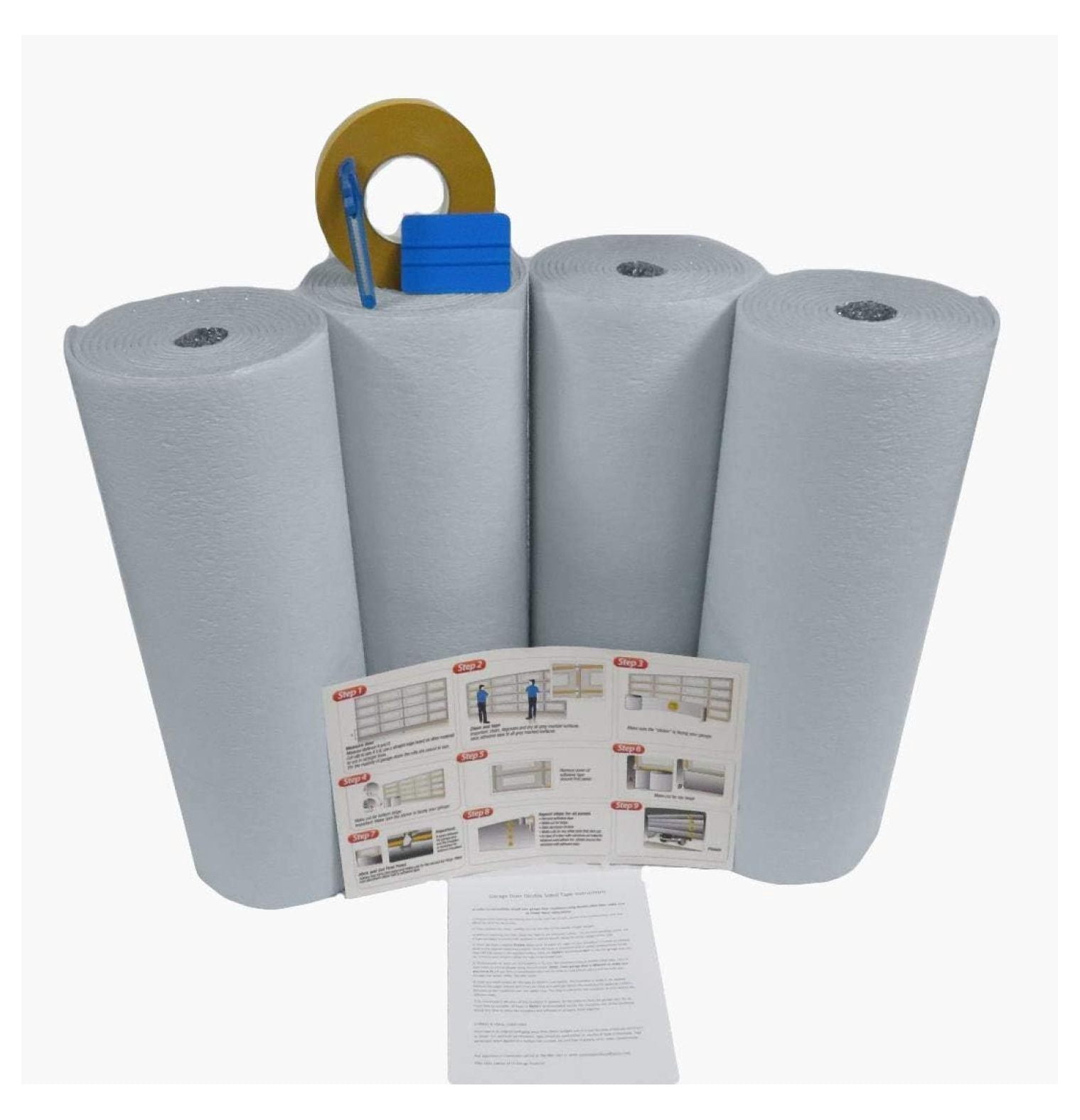 NASATECH White (Pre-cut 8 Panel) 1 Car Garage Door Insulation Foam Kit ...